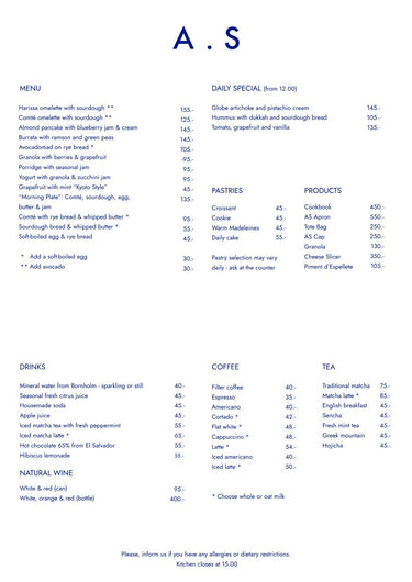 Menu – Atelier September